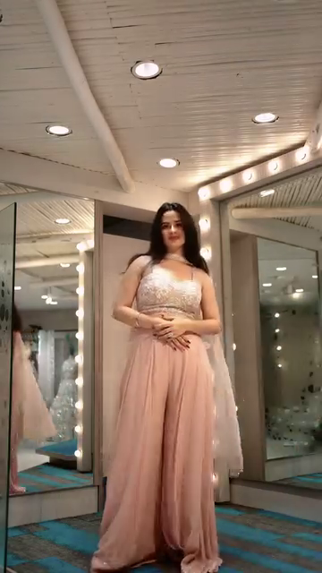 Designer Crop Top and Palazzo Lehenga Set with Intricate Hand ...